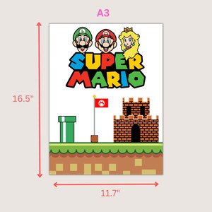 Personalized Super Mario Poster Name Design, Printable Room Decor Wall ...