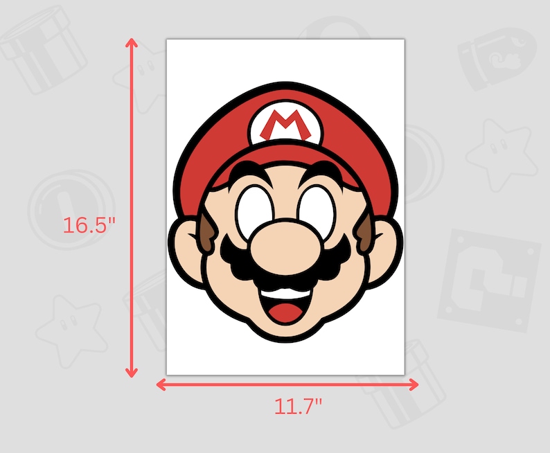 Super Mario Photo Booth Props: Princess Peach, Luigi, Bowser (digital ...