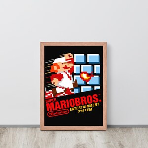 Retro Super Mario Bros 1 Art Print - PNG Digital Video Game Print ...