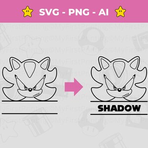 Shadow SVG Template: Sonic Game Cut File, Cricut & Silhouette (digital ...
