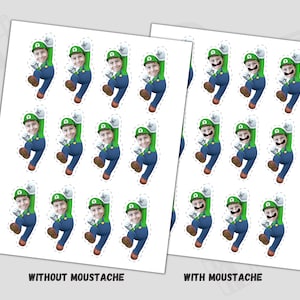 Luigi Cupcake Toppers PNG File, Customized Face Super Mario Birthday ...