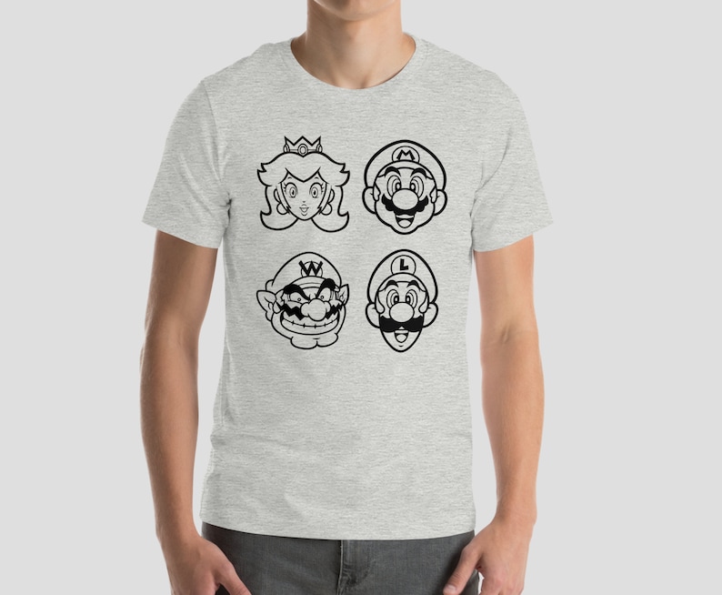 Mario Characters SVG Pack: 12 Outlined Faces (digital Download) - Etsy