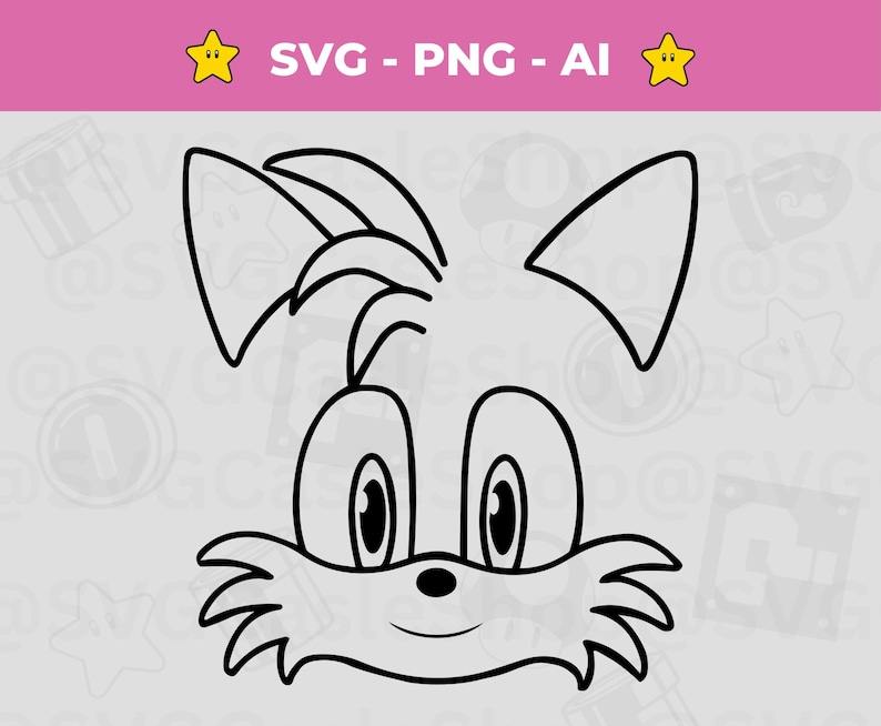 Tails Face Layered SVG: Sonic Game Cut File (digital Download) - Etsy