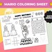 Personalized Mario Birthday Coloring Sheet Custom Printable Activity ...