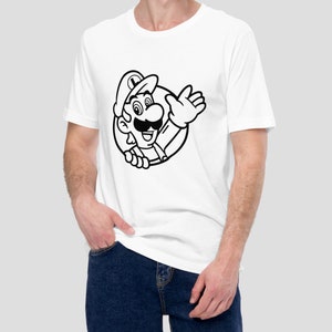 Luigi Outline SVG - Perfect for Creative Crafts - Super Mario PNG ...