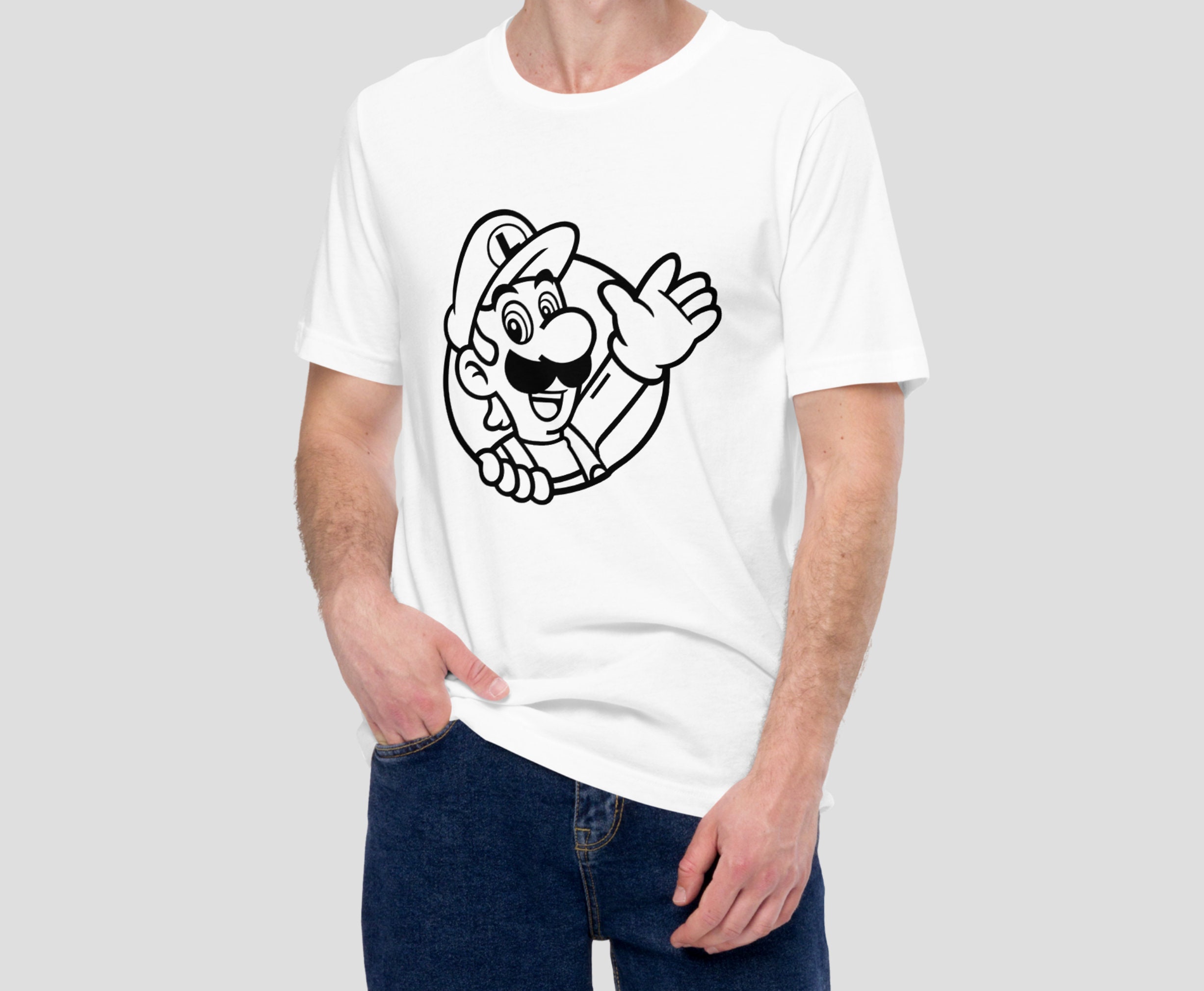 Luigi Outline SVG Perfect for Creative Crafts Super Mario - Etsy Australia