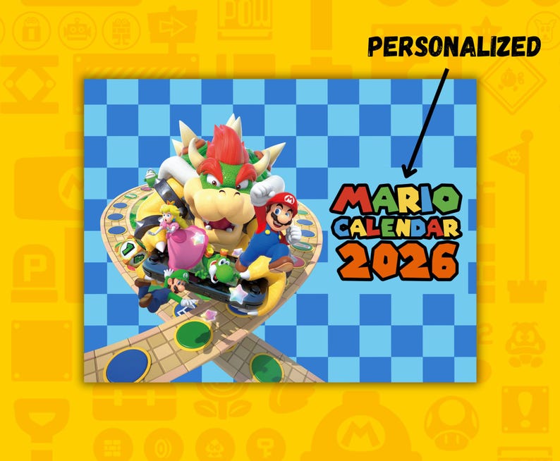 2026 Super Mario Bros Calendar: Digital New Year Nintendo Gamer Gift ...