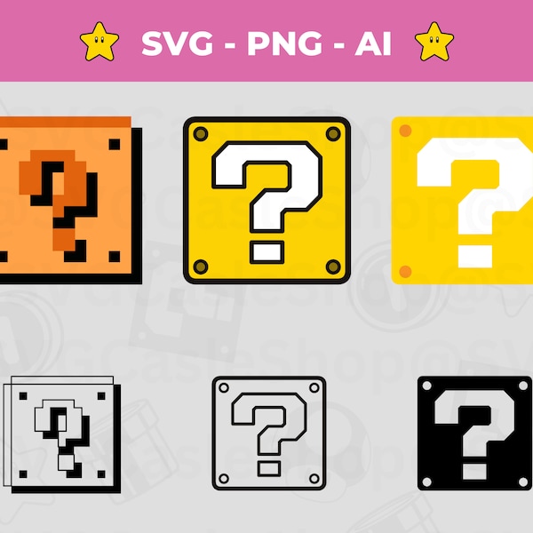 Super Mario Mystery Block Svg - Etsy