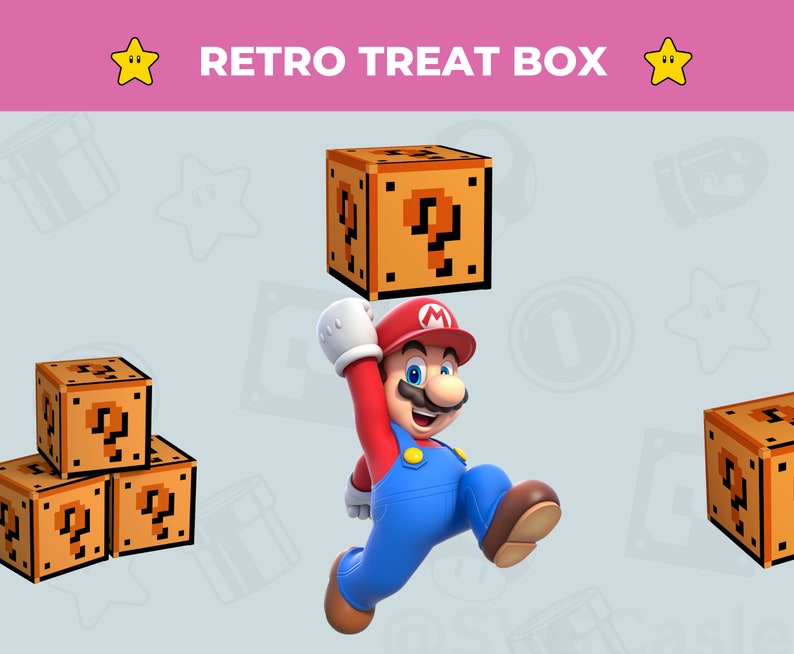Super Mario Question Box Printable A4 A3 Retro Mario Mystery - Etsy