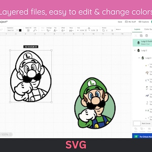 Luigi SVG: Super Mario Bros Vector Cut File (digital Download) - Etsy