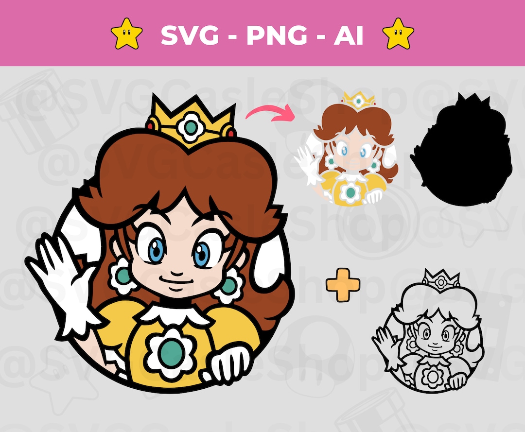 Princess Daisy SVG: Mario Brothers Vinyl Cut File (digital Download) - Etsy