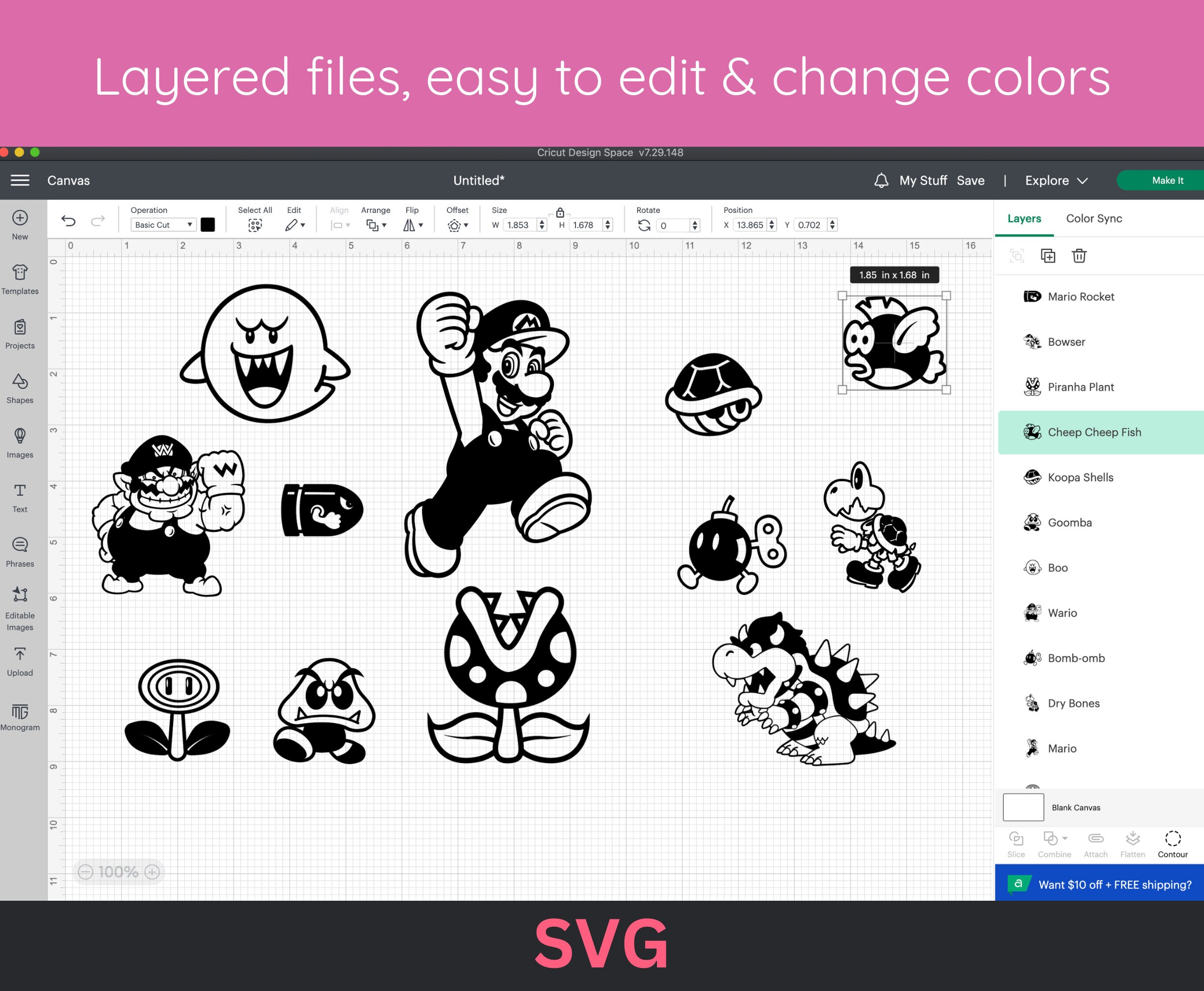 Mario Enemies Silhouette Vector Cut File SVG Bundle (digital Download ...