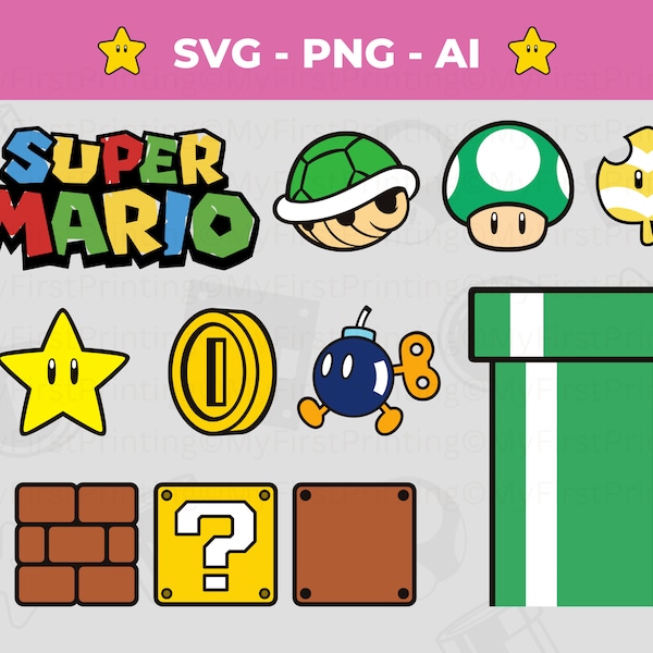 Mario Svg Files for Cricut - Etsy