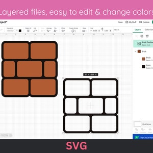 Mario Brick Block SVG: Layered Cut File (digital Download) - Etsy