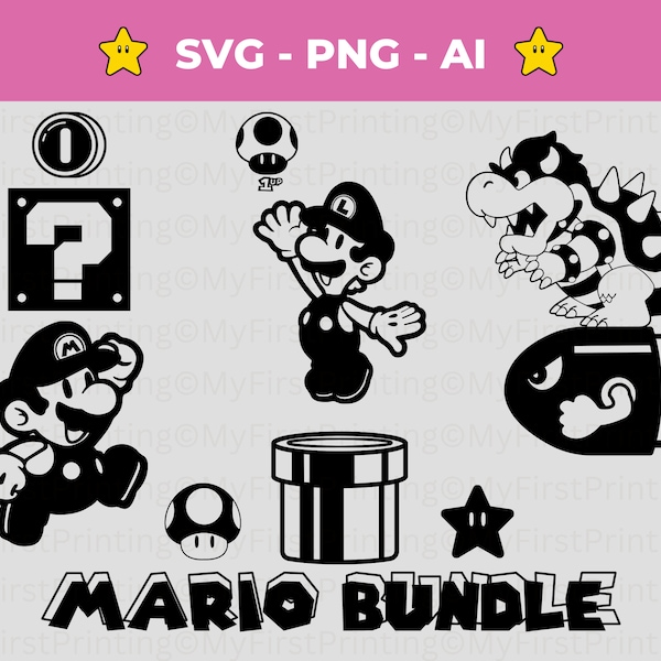 Mario Silhouette - Etsy