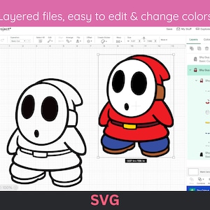 Shy Guy Svg Character PNG, Super Mario Vector, Instant Download ...