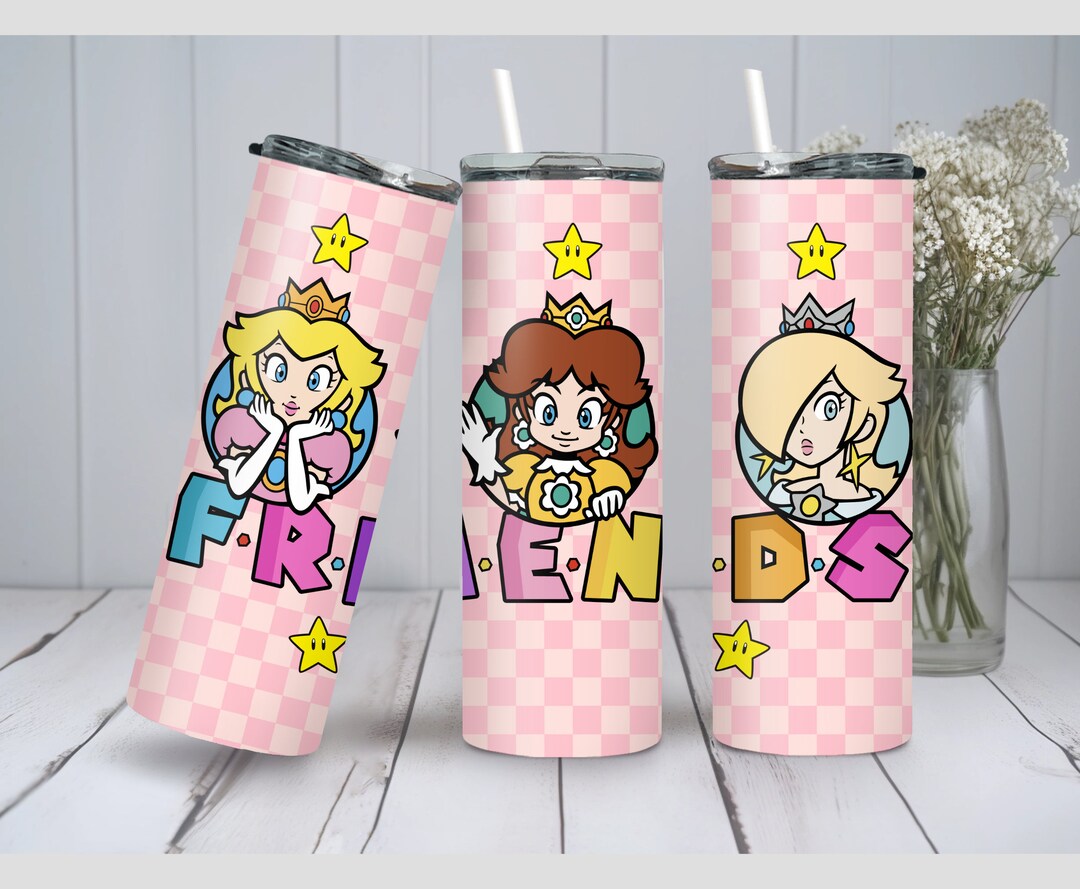 Princess Peach Friends Tumbler Wrap Png Mario Bros Game Design 20oz ...