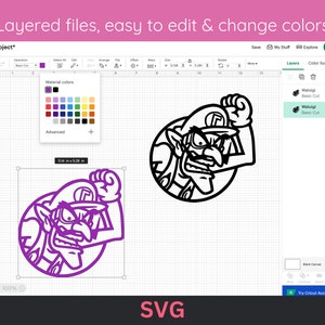 Digital Waluigi SVG Vector Cut File - Super Mario PNG - Vinyl Design ...