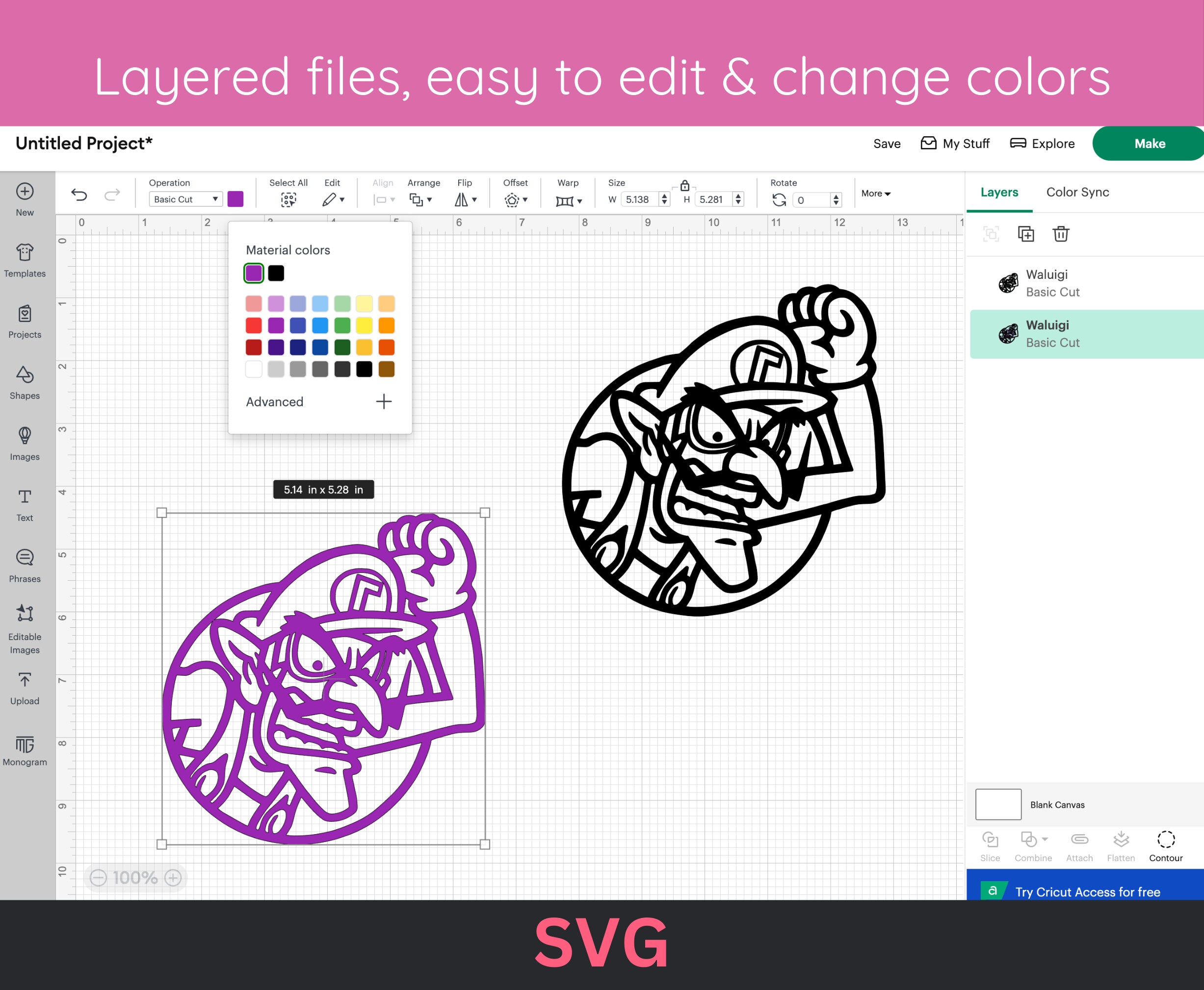 Waluigi SVG: Mario Character Cut File (digital Download) - Etsy
