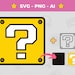 Mario Question Block Box SVG Pack of 3, Instant Download, Super Mario ...