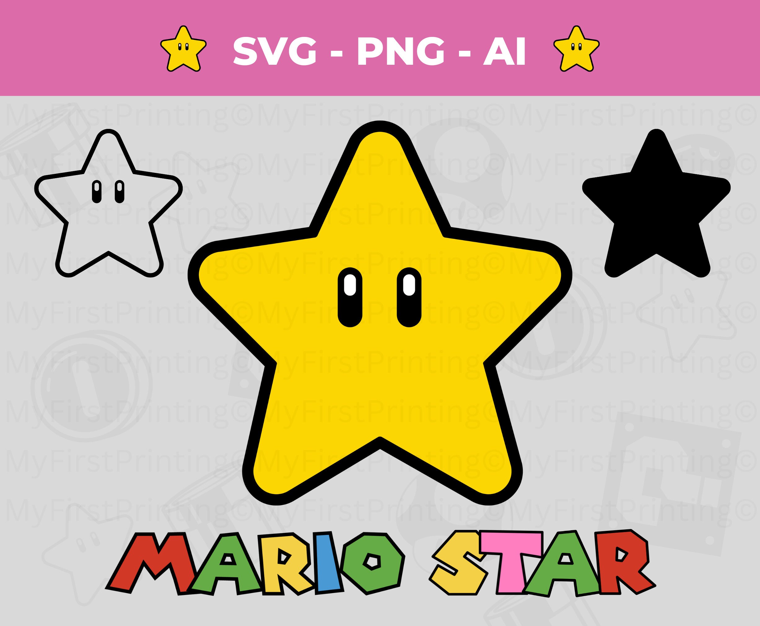 Mario Power-up Star SVG Instant Download Mario Birthday - Etsy UK