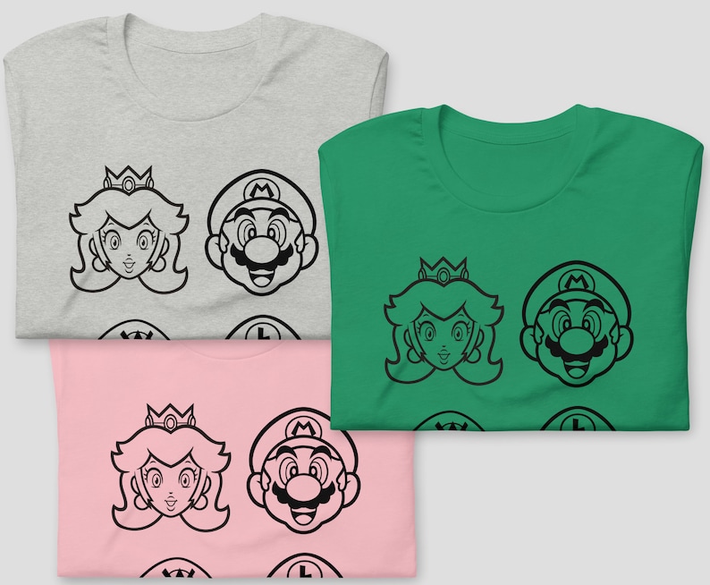 Mario Characters SVG Pack: 12 Outlined Faces (digital Download) - Etsy