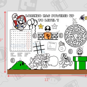 Amazing Party Favor, Mario Party Game Coloring Activity Sheet With Word ...