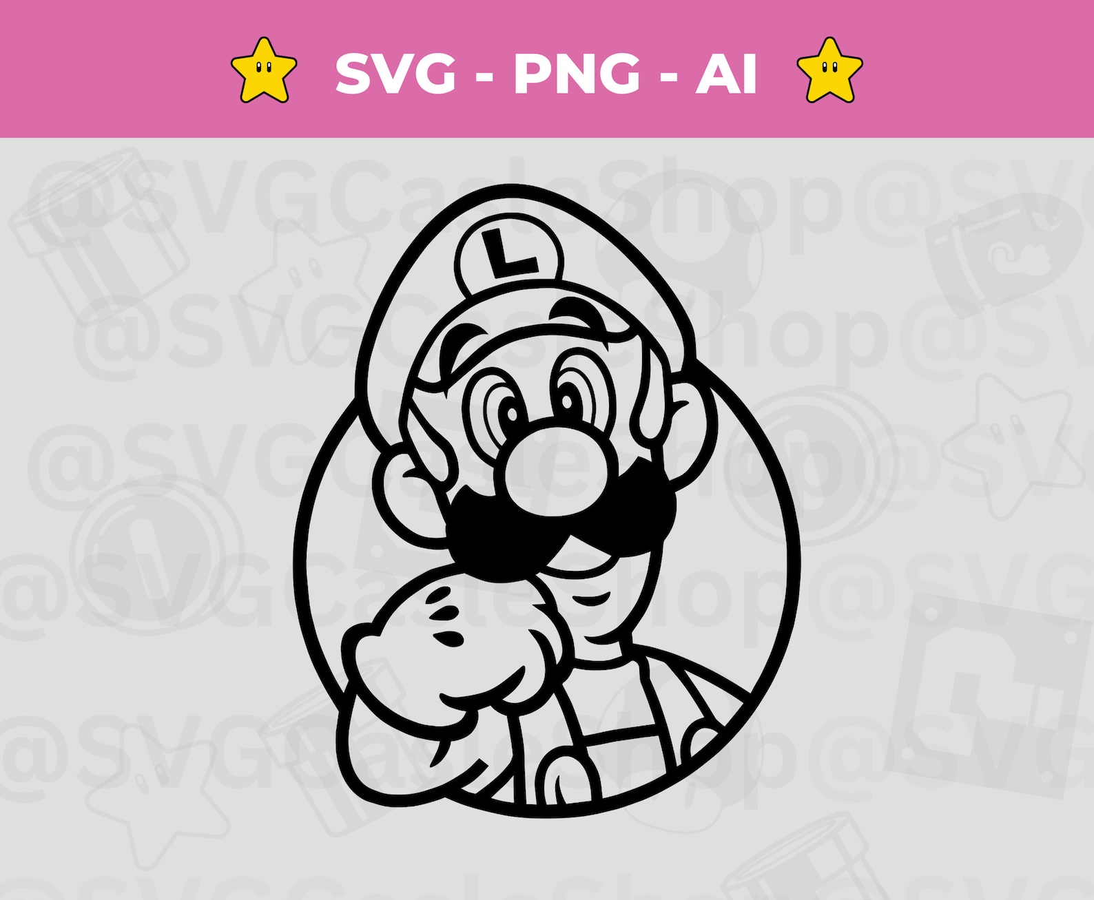 Luigi SVG: Super Mario Bros Vector Cut File (digital Download) - Etsy