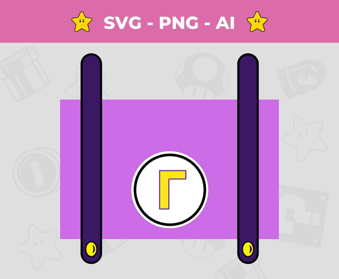 Digital Waluigi Suspenders SVG Instant Download Printable Super Mario ...