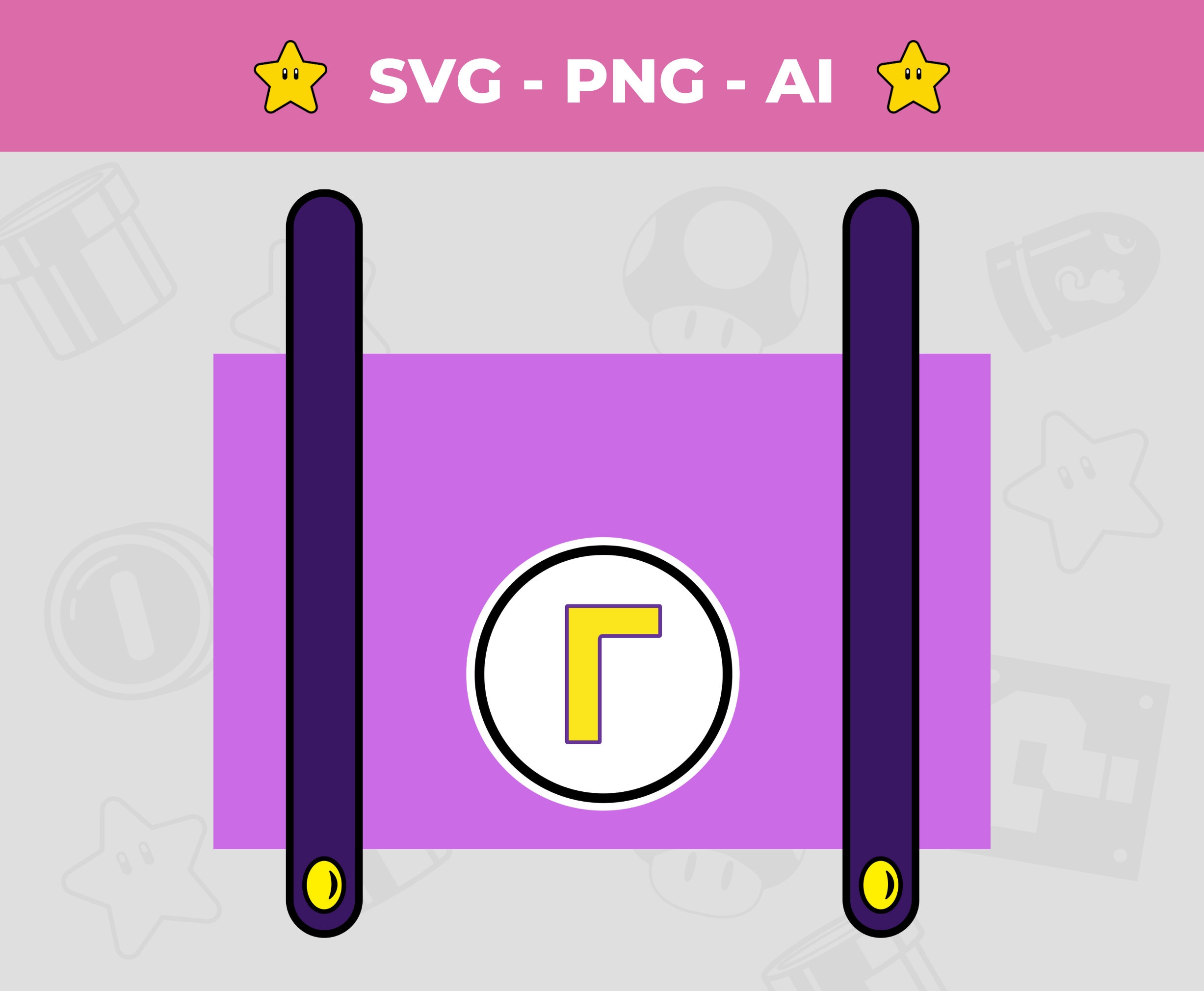 Waluigi Suspenders SVG: Plumber Costume Cut File (digital Download) - Etsy