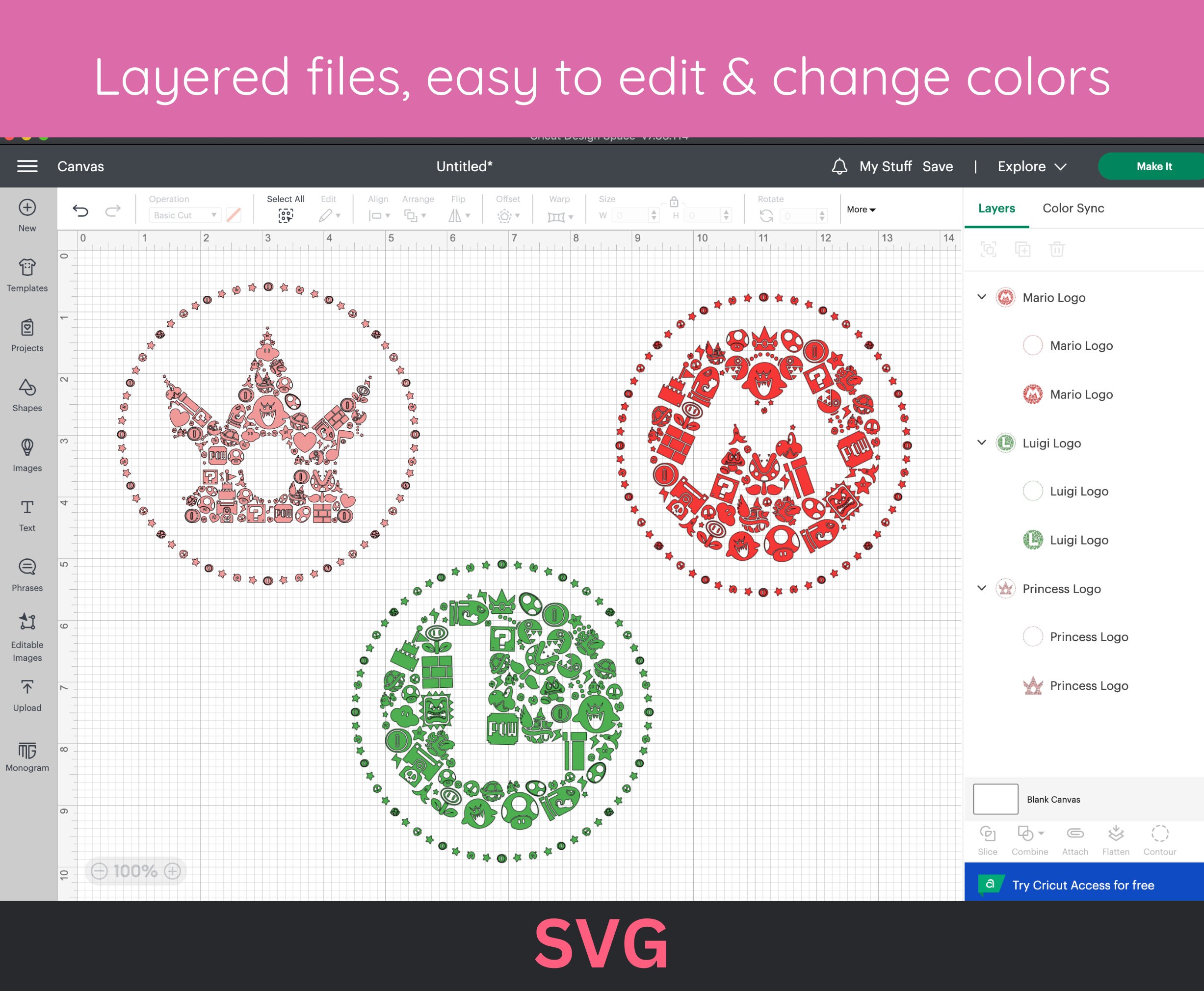 Mario Bros Logo SVG Pack: Cricut & Silhouette Designs (Digitaler ...