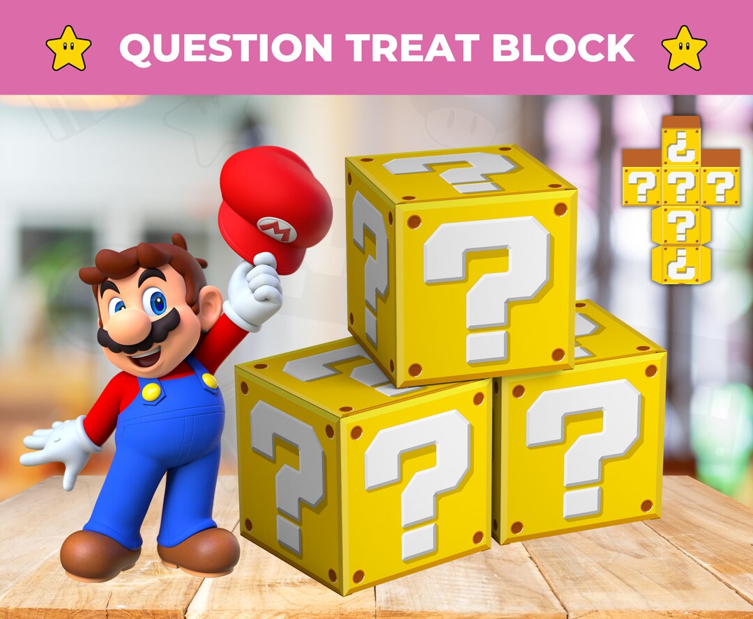 Mario Question Treat Block: Printable Candy Box Template (digital ...