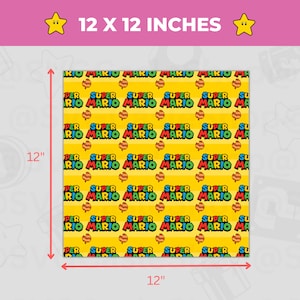 Super Mario Game Four Digital Papers - Set of 4 Wrapping Paper Sheets ...