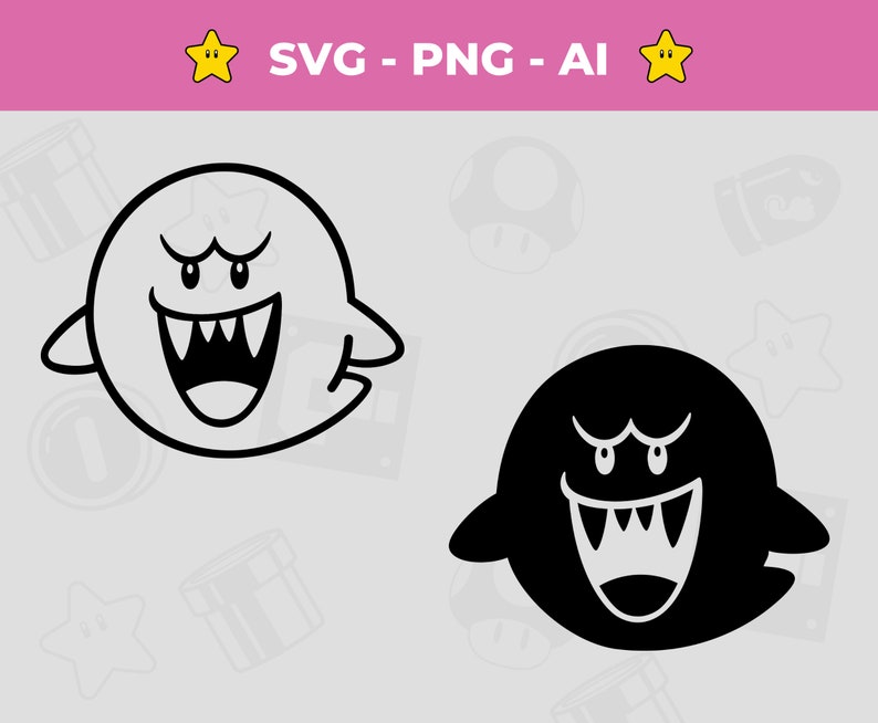 Super Mario Ghost SVG Boo SVG Instant Download for - Etsy
