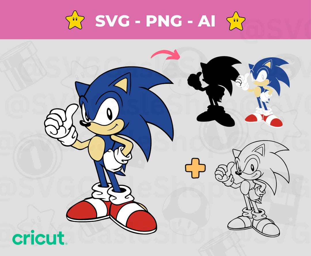 Sonic Png Svg - the Hedgehog Png Layered SVG - Craft Sonic-inspired ...