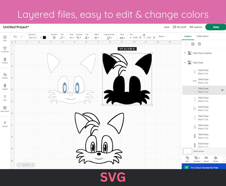 Tails Face Layered SVG: Sonic Game Cut File (digital Download) - Etsy