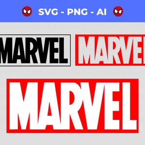Marvel Logo Cut Files SVG PNG for Superhero Crafts Spiderman Party ...