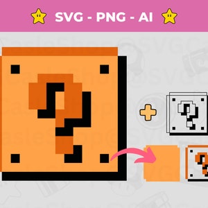 Mario Question Block SVG: Vector Cut Files (digital Download) - Etsy