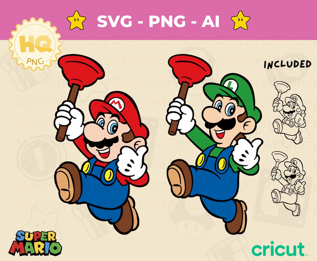 Super Mario Bros Plumbing SVG: Vector Cut File Bundle (digital Download ...