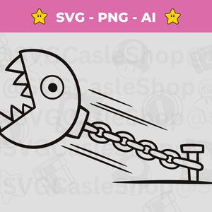 Mario SVG CHAIN CHOMP, Ready-to-print Cricut and Png Files, Printable ...