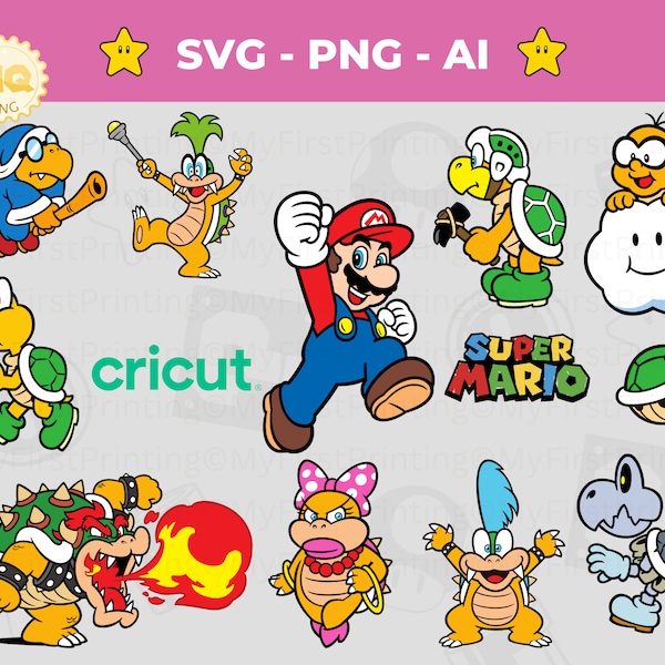 Mario Brothers Svg Files - Etsy