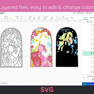 Princess Peach Stained Glass SVG: Mario Game Bundle (digital Download ...