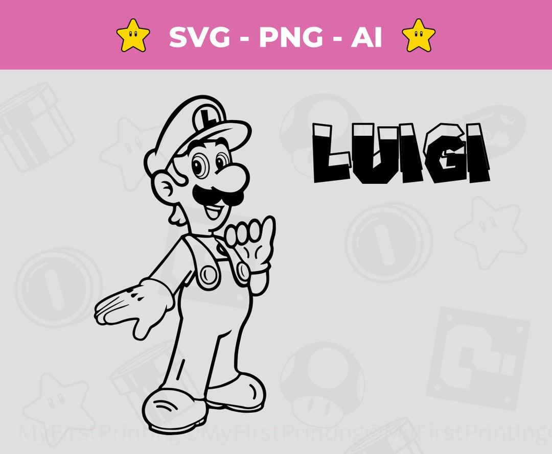 Luigi SVG: Mario Brothers Vector Cut File (digital Download) - Etsy