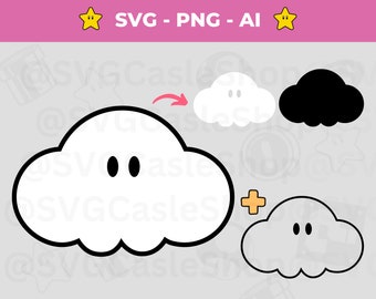 Cloud Svg Mario Svg, Mario Clipart, Party Svg, Super Mario Png Instant ...