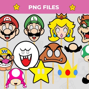 Super Mario Party Decorations, DIGITAL DOWNLOAD Photo Booth Props ...