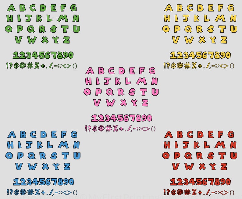 Super Mario Font SVG Instant Download Mario Alphabet PNG - Etsy Canada