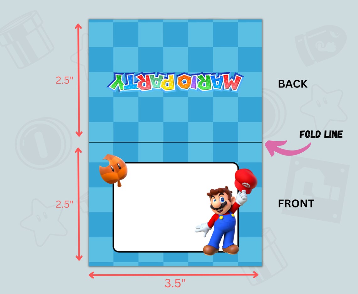 Printable Mario Party Food Label - Editable on Canva - Super Mario Food ...