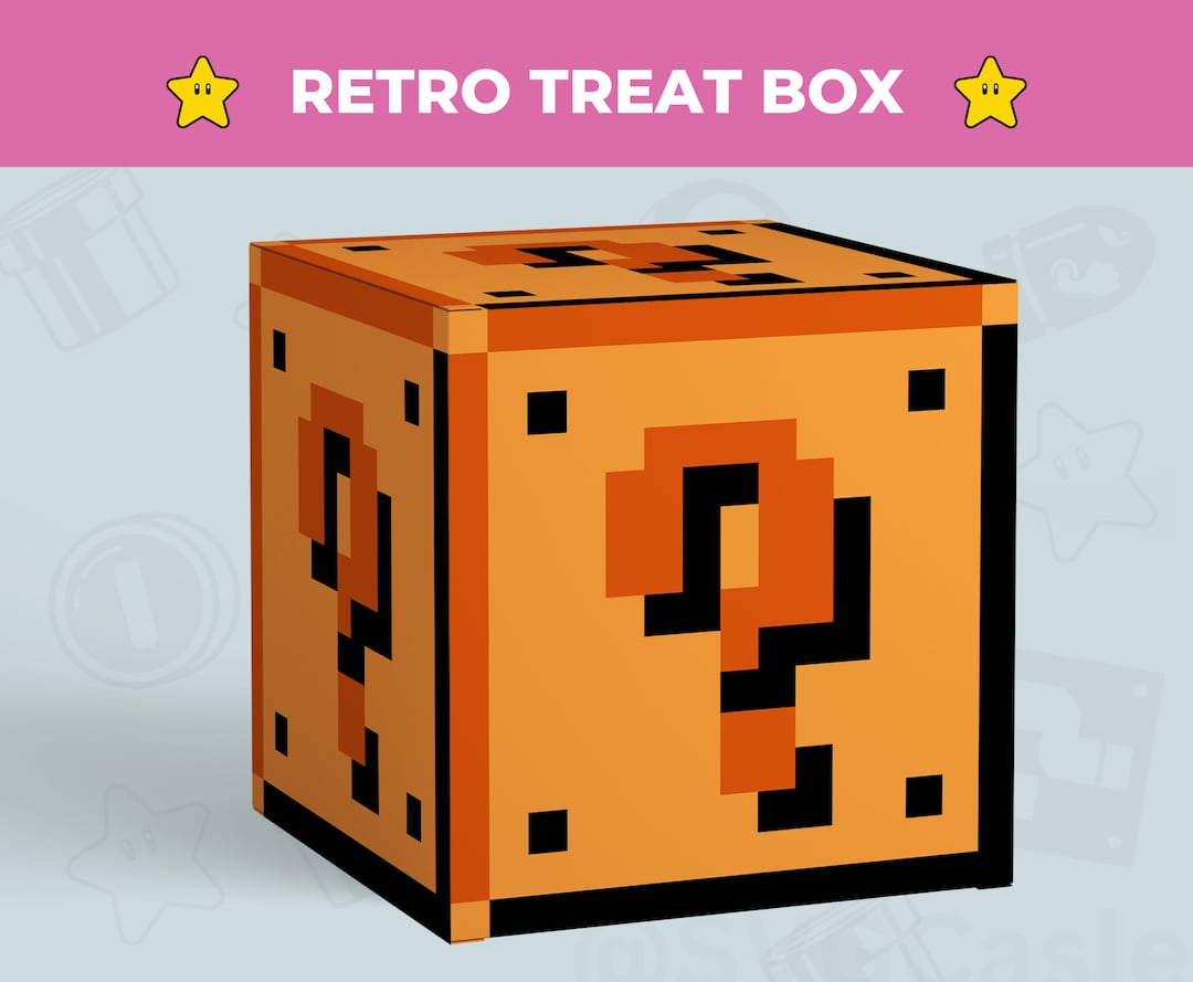 Digital Super Mario Question Block Box, Retro Mario Mystery Treat Box ...