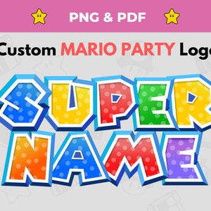 Custom Mario Name Mario PNG PDF File Themed Birthdays With - Etsy