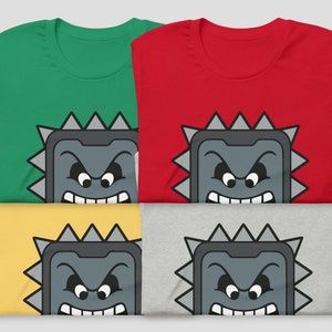 Digital Mario Thwomp Vector Cut File SVG PNG - Giant Stone Face Super ...